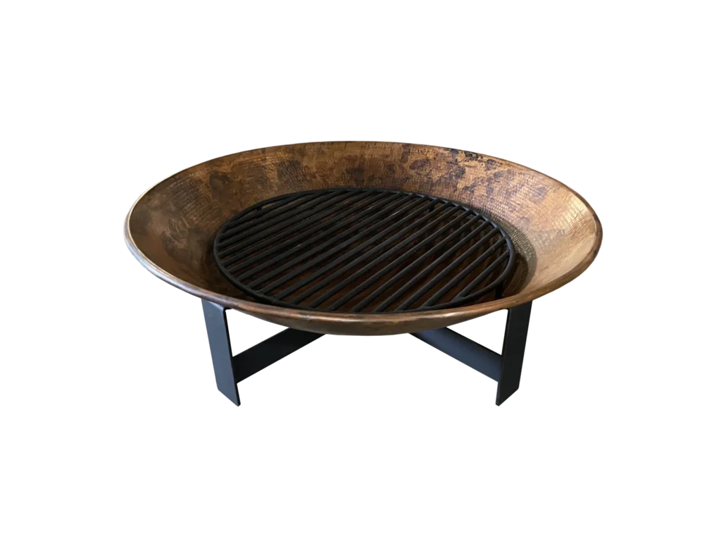 Copper Fire Pit – Luxury 38" Handcrafted Bowl with Steel Base & Grate ...