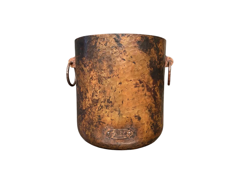 Luxury Handcrafted Copper Cooler – 8"x10" Round with Handles - Montegrande